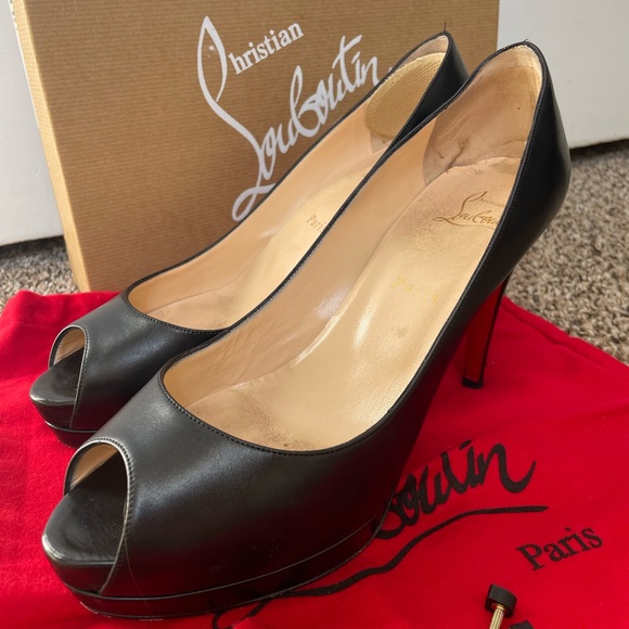 Christian Louboutin | Shoes | Christian Louboutin Black Leather 0mm ...